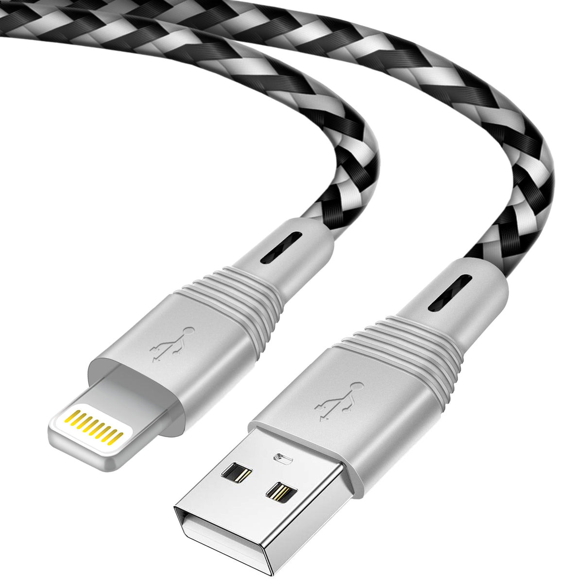 Heavy-Duty 2m Long Braided Lightning iPhone Charging – iSOUL