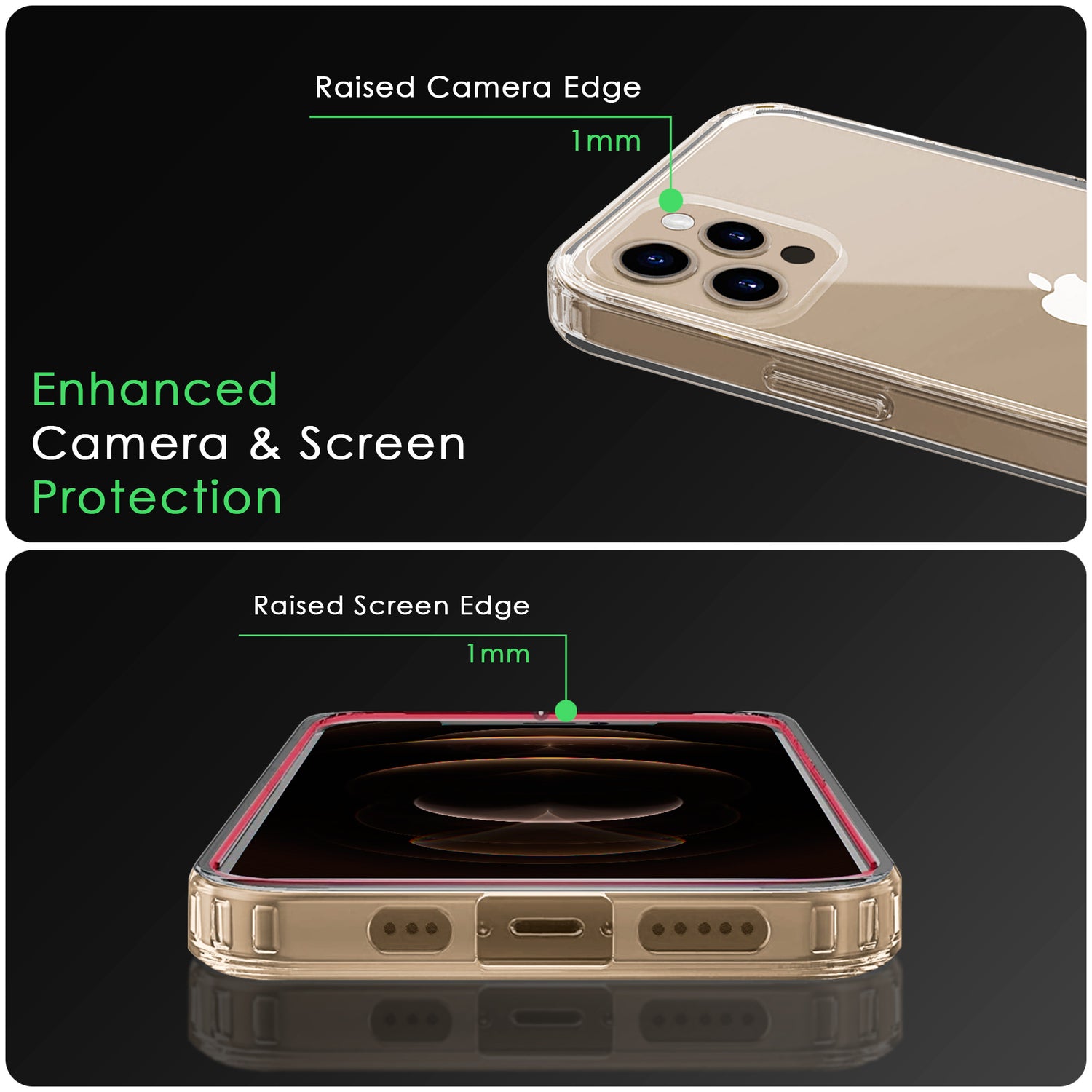 iPhone 12 Pro Max Case Hard Back Soft Bumper Around Slim Soft Silicone ...