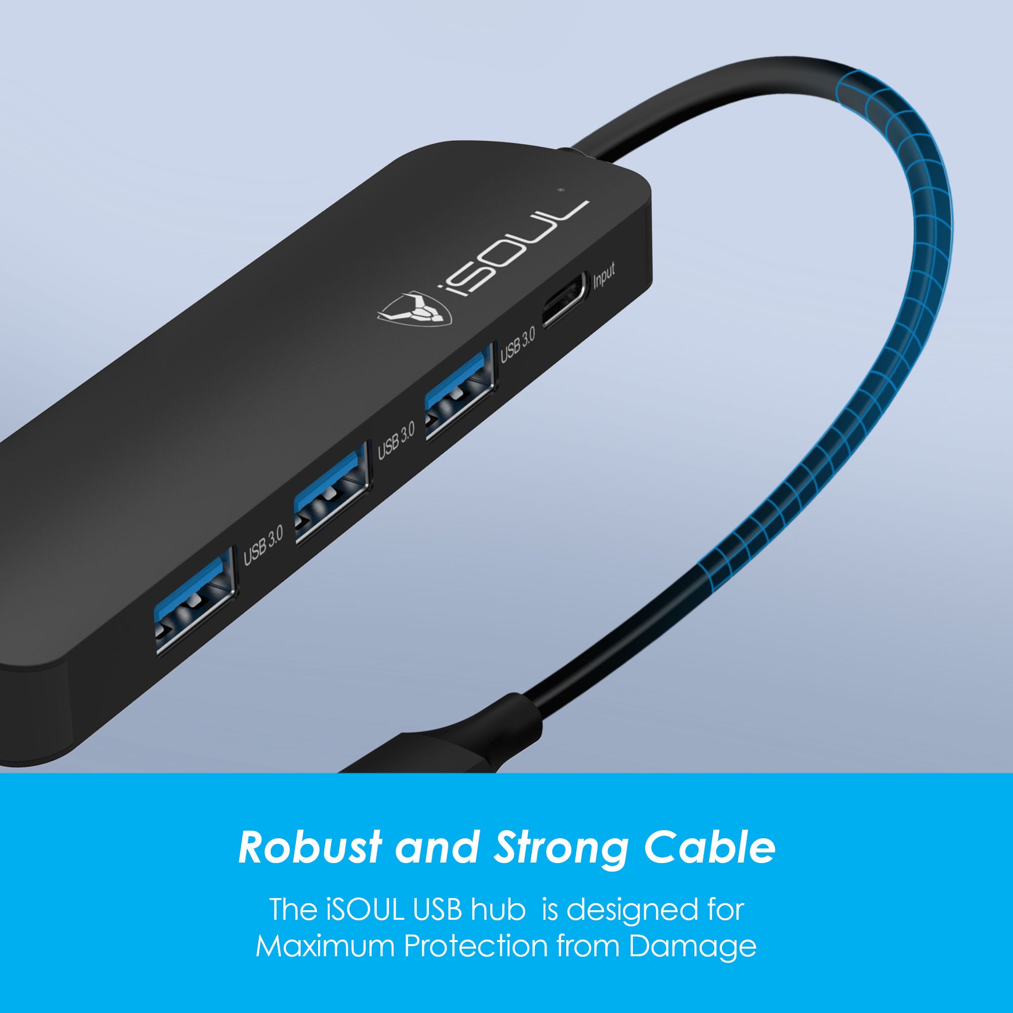 iSOUL 4 Port USB 3.0 Data Hub Multi USB Port Powered USB-C Hub
