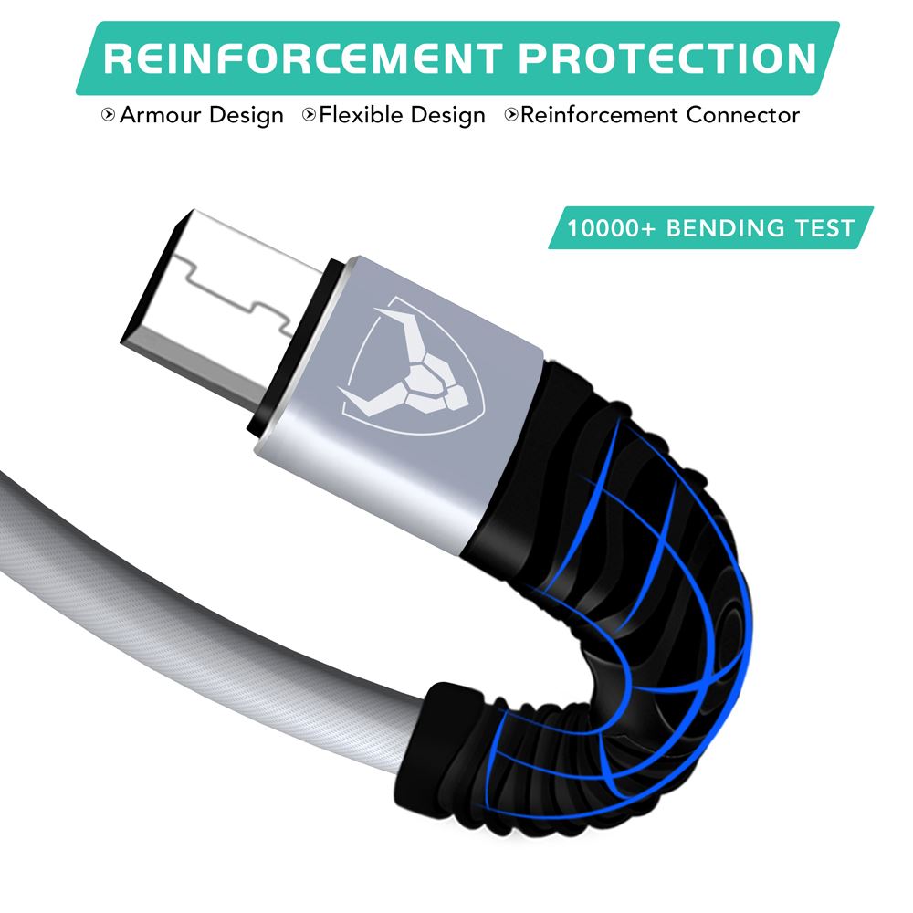 iSOUL Micro USB Cable 2m 1m 15cm Heavy Duty Nylon Braided Data Cable