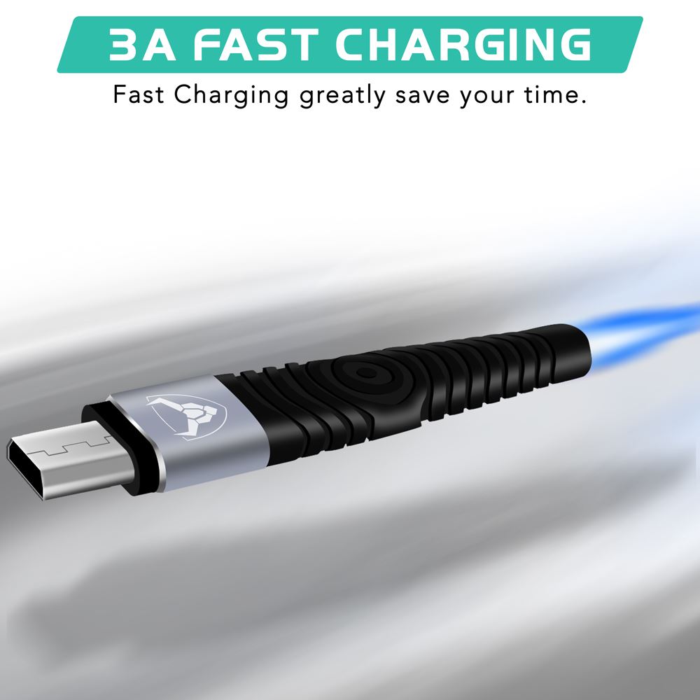 iSOUL Micro USB Cable 2m 1m 15cm Heavy Duty Nylon Braided Data Cable