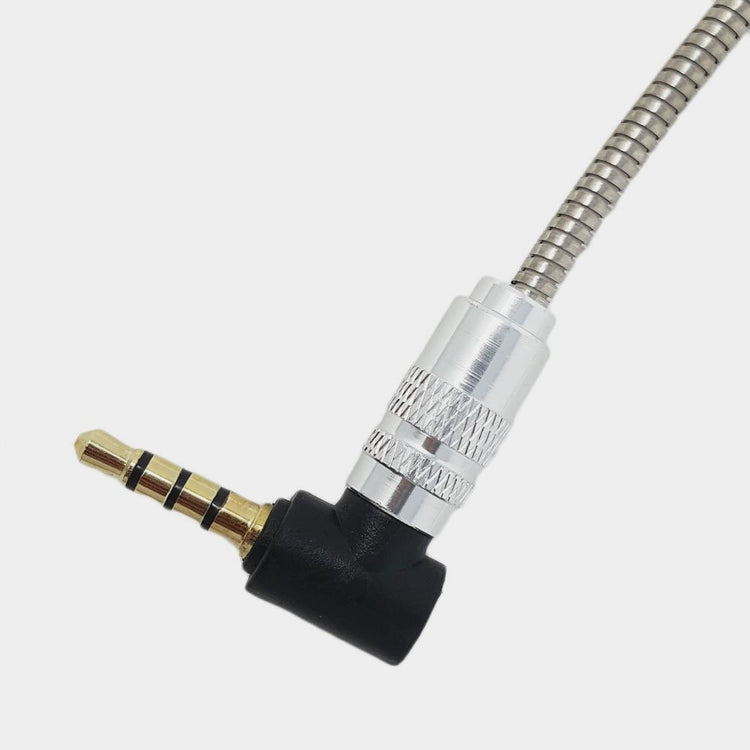 1m 3.5mm Jack Plug Aux Metal Cable Audio Lead Silver For Headphone MP3 ...