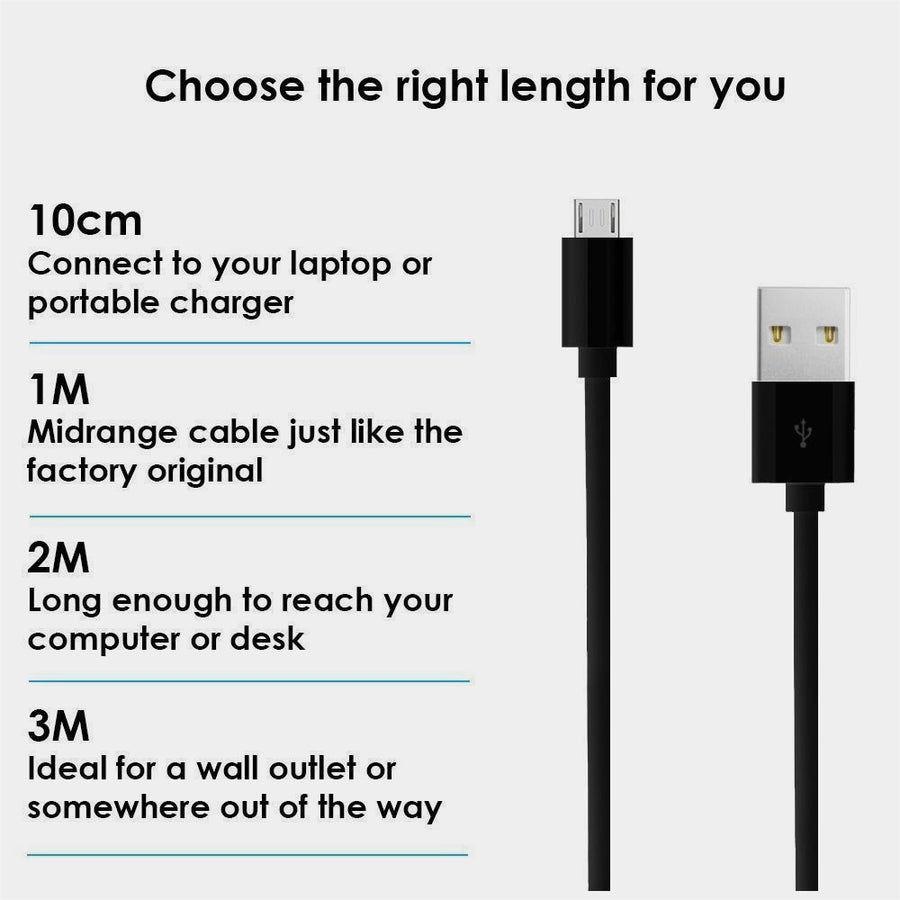 Heavy Duty Extra Long Fast Charge Micro USB Extension Data Sync Cable ...