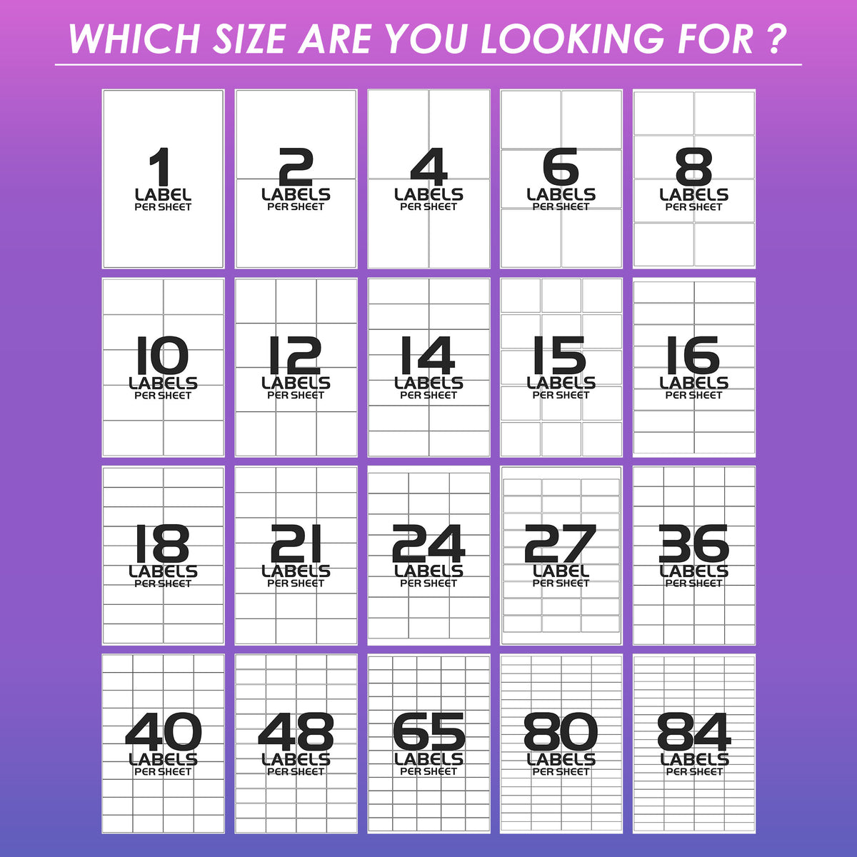 Address Labels Stickers White A4 Sheets Self Adhesive Inkjet Paper Las ...