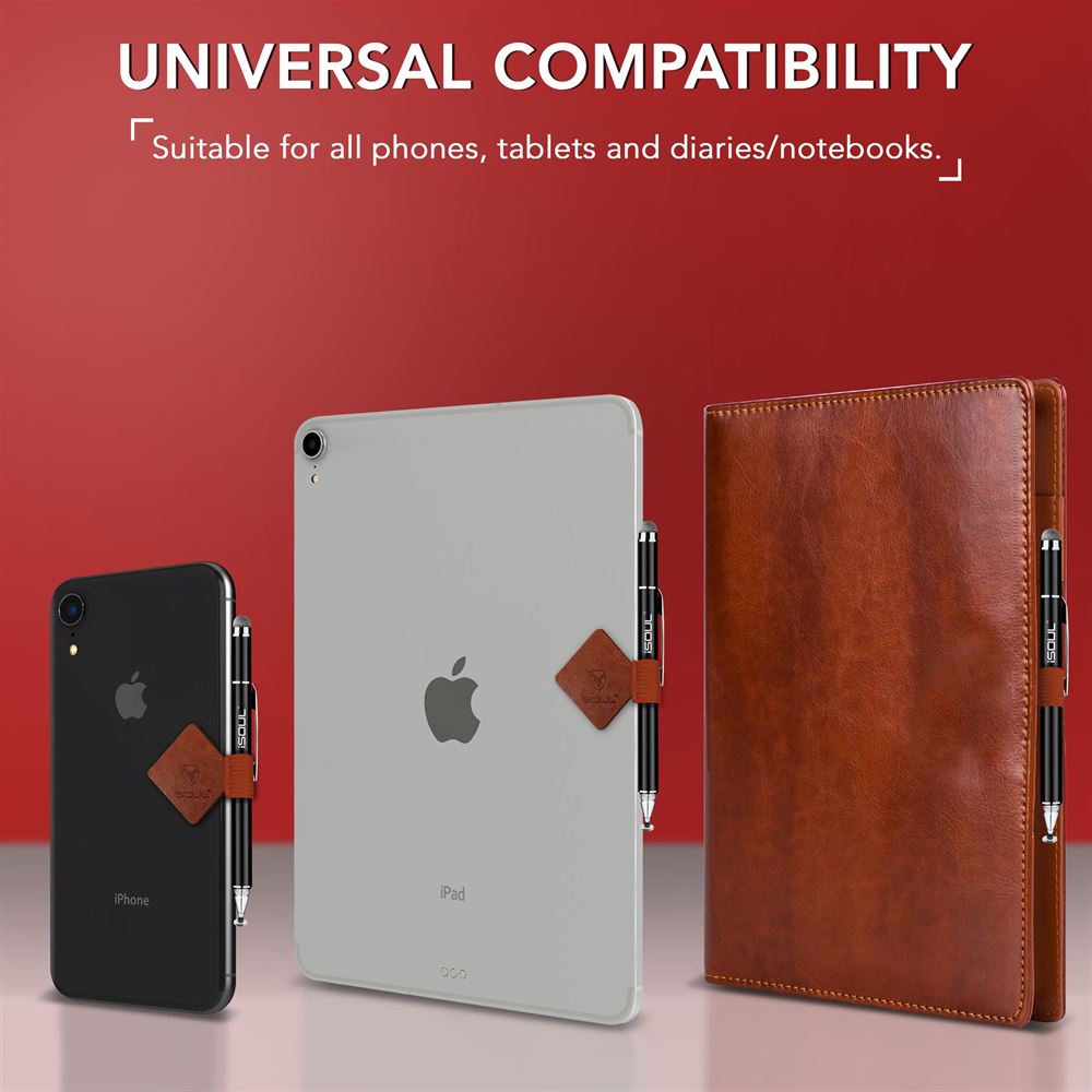 3X Brown Leather Adhesive Pen Loop for Notebooks – iSOUL