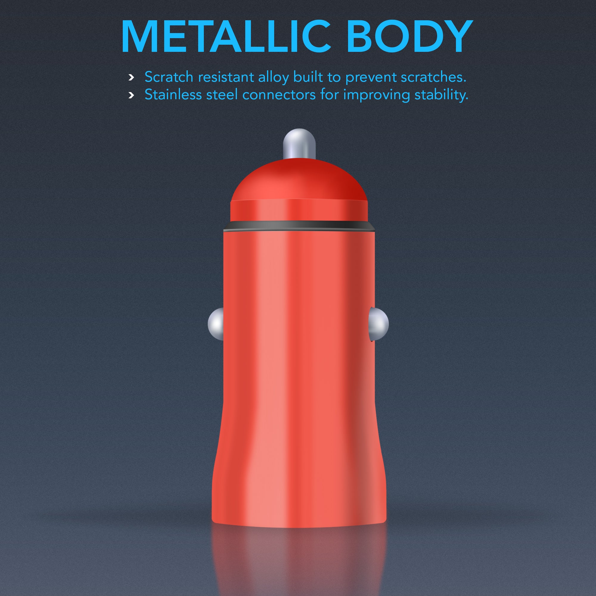 Red Car Charger, Fast Charging Dual USB 3.1A Car Phone Charger – iSOUL