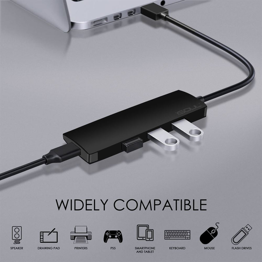 4-Port USB 3.0 Ultra Slim Data Hub for Macbook, Mac Pro/mini, iMac, Su ...
