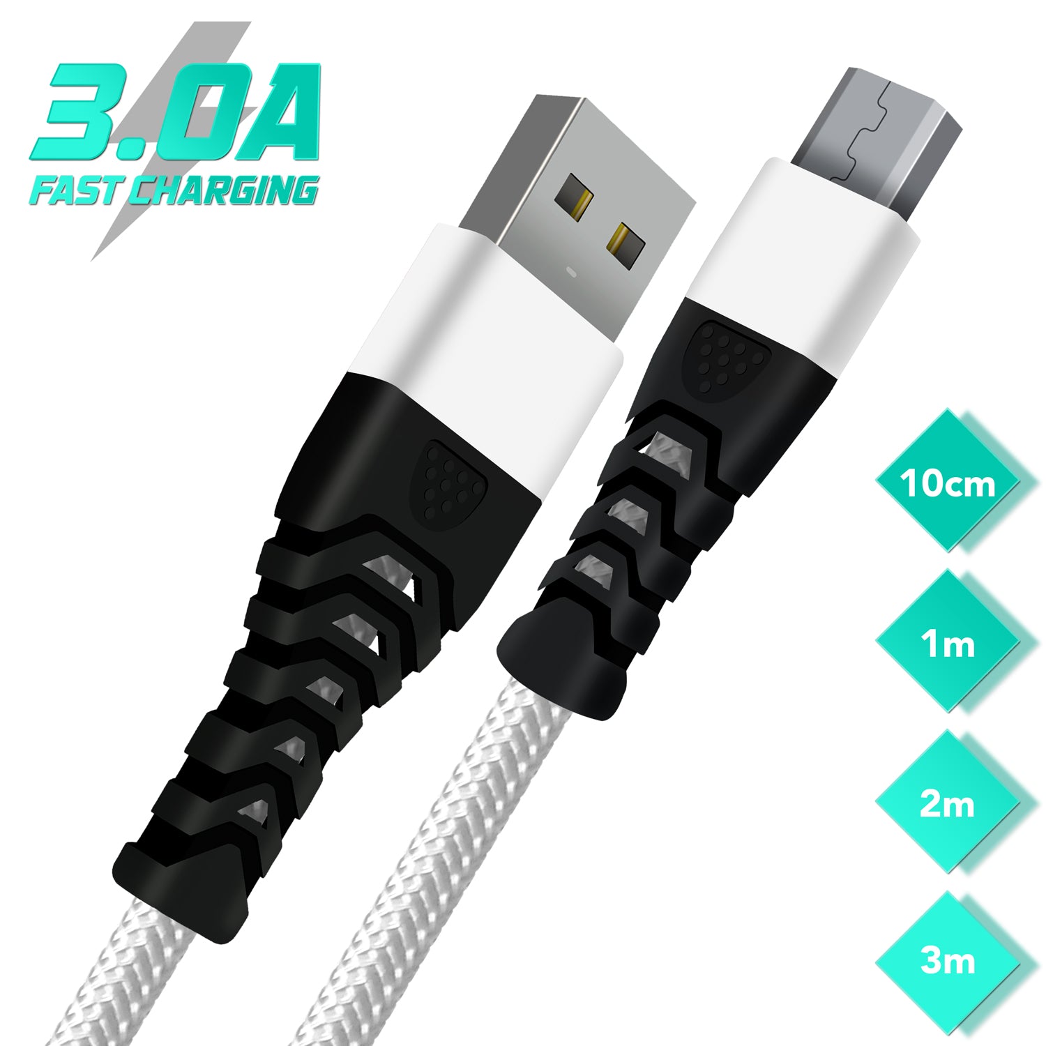 Heavy-Duty Micro USB Cable - USB 3.0 A to Micro B Fast Data and Chargi ...