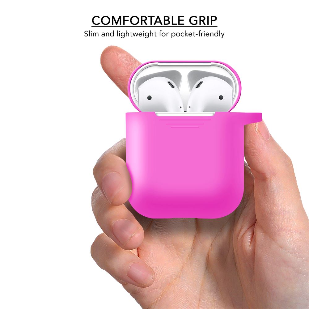 Pink Silicone Airpod Case for Airpods 1 and 2 - iSOUL
