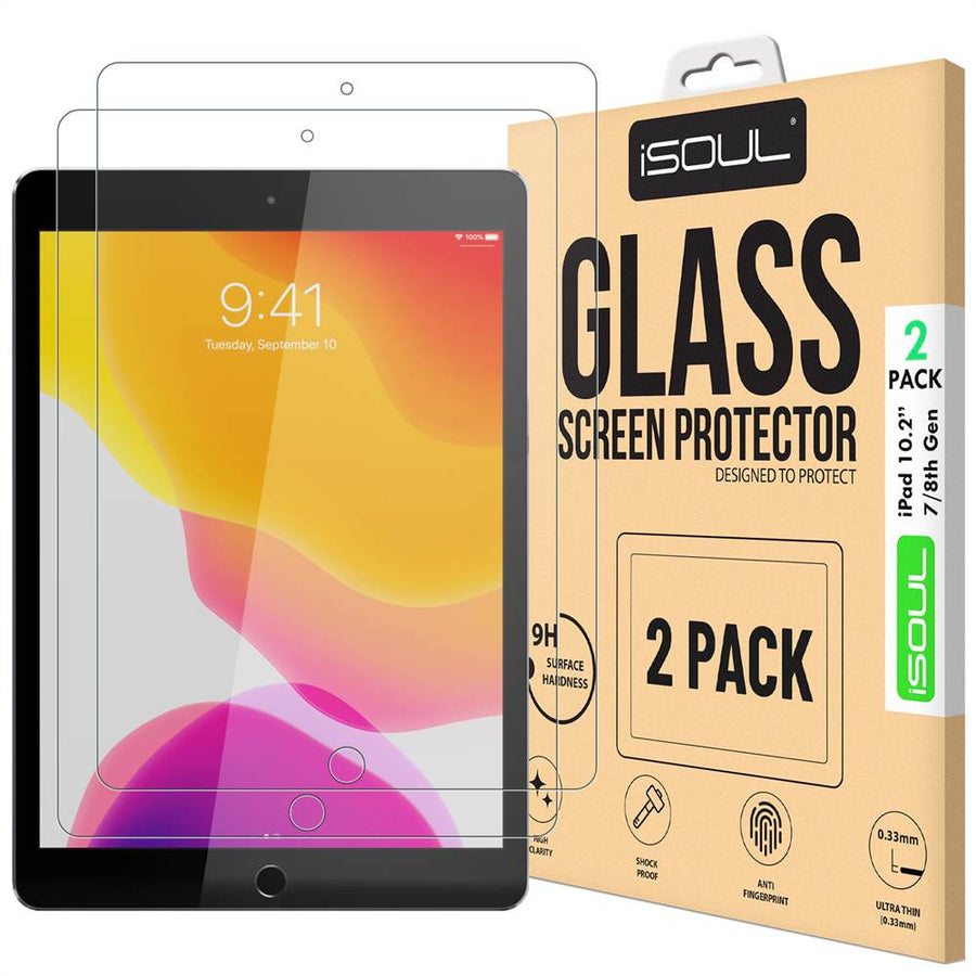 2X iPad 7 iPad 8 Tempered Glass Screen Protector for iPad 8th 7th Gen ...
