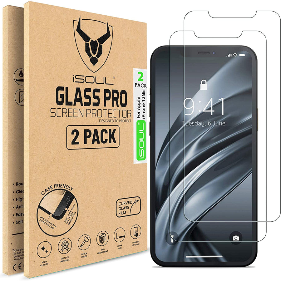 2 Pack iPhone 12 Mini Tempered Glass Screen Protector 5.4 Inches – iSOUL