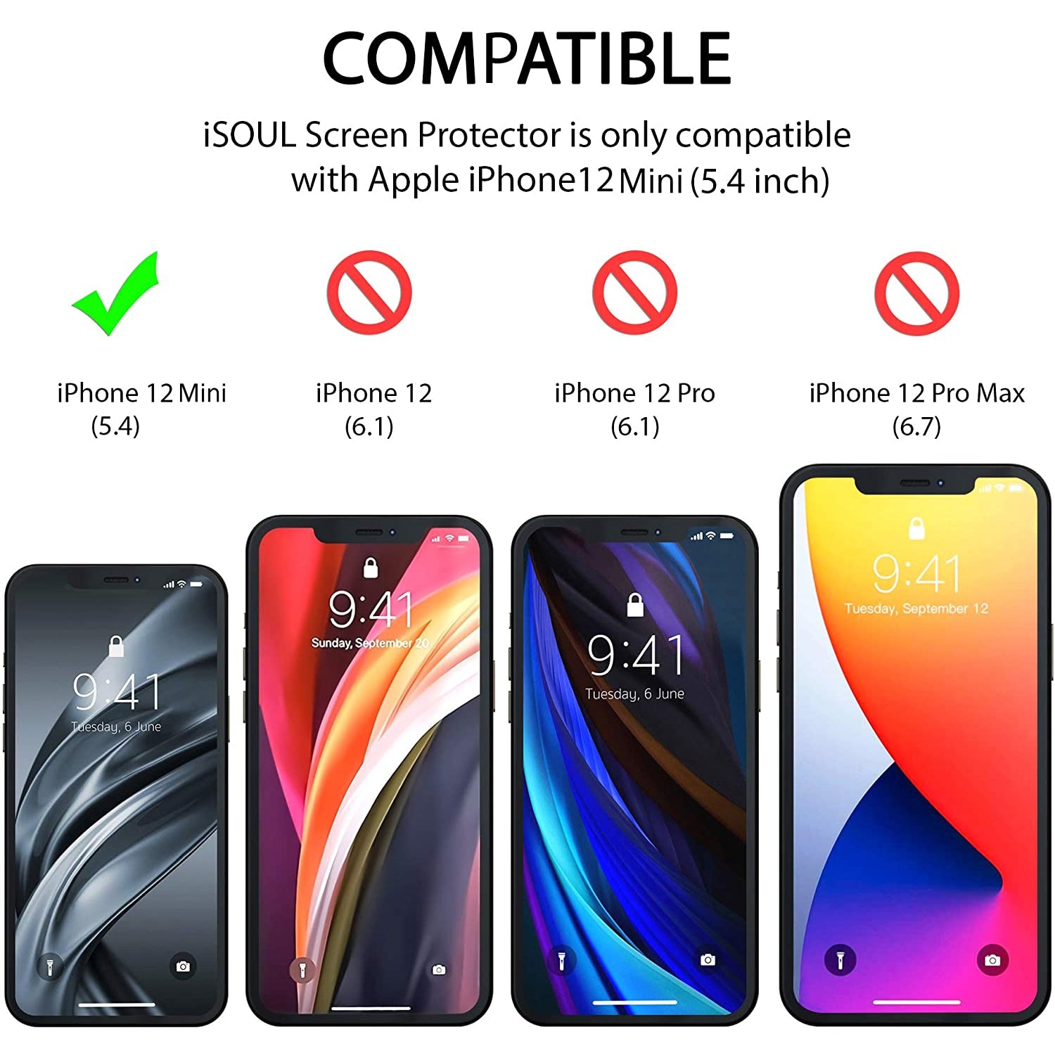 2 Pack iPhone 12 Mini Tempered Glass Screen Protector 5.4 Inches – iSOUL