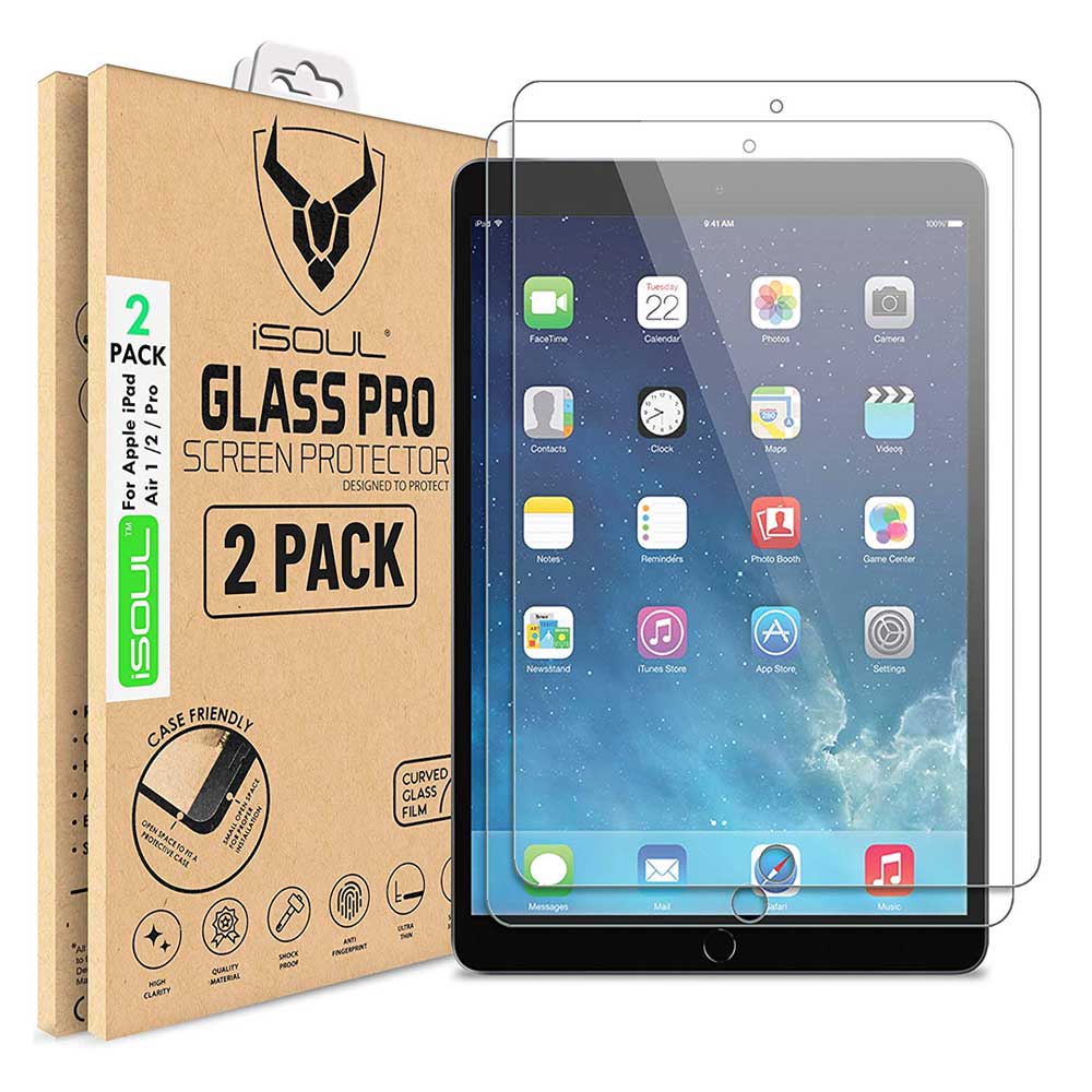 2X iSOUL Screen Protector for Apple iPad Air 1 2 Pro 9.7