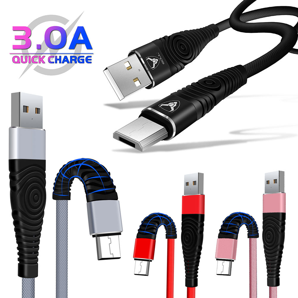 iSOUL Micro USB Cable 2m 1m 15cm Heavy Duty Nylon Braided Data Cable