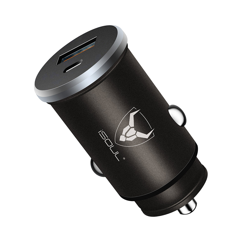 iSOUL Fast Charging Dual Port C Type And USB Car Charger PD