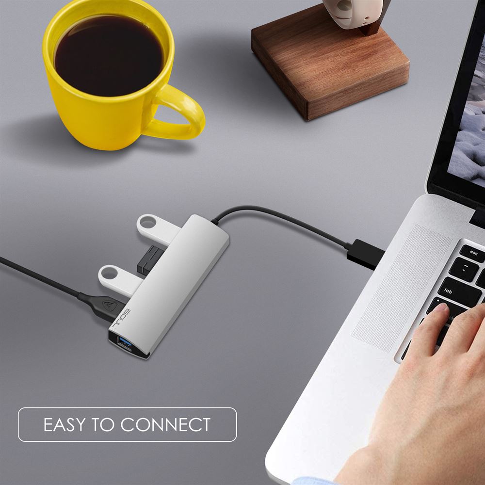 USB C Hub to USB-A 4 Port Hub and PD Power Delivery – iSOUL