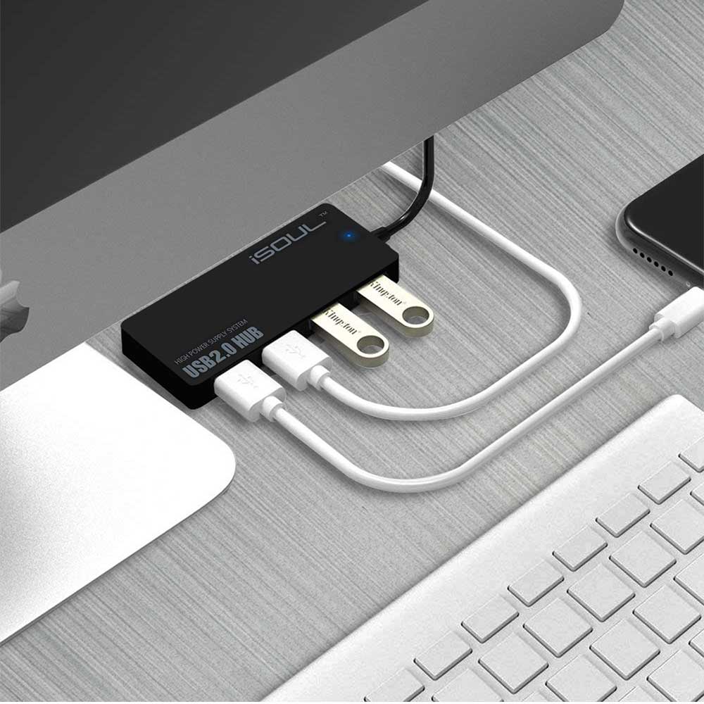 Ultra Slim 4-Port Multi USB 2.0 Hub – iSOUL