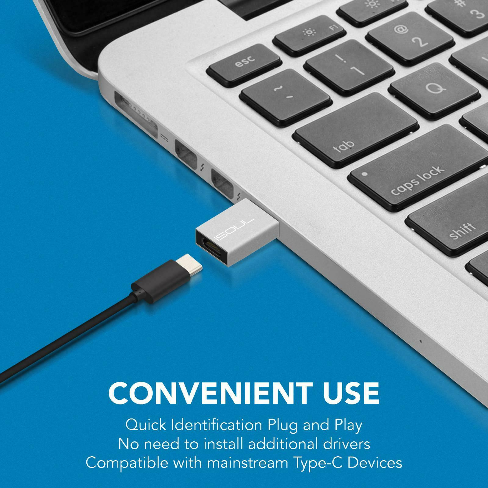 USB A Male To USB C Female Connector Converter Adapter Silver – iSOUL