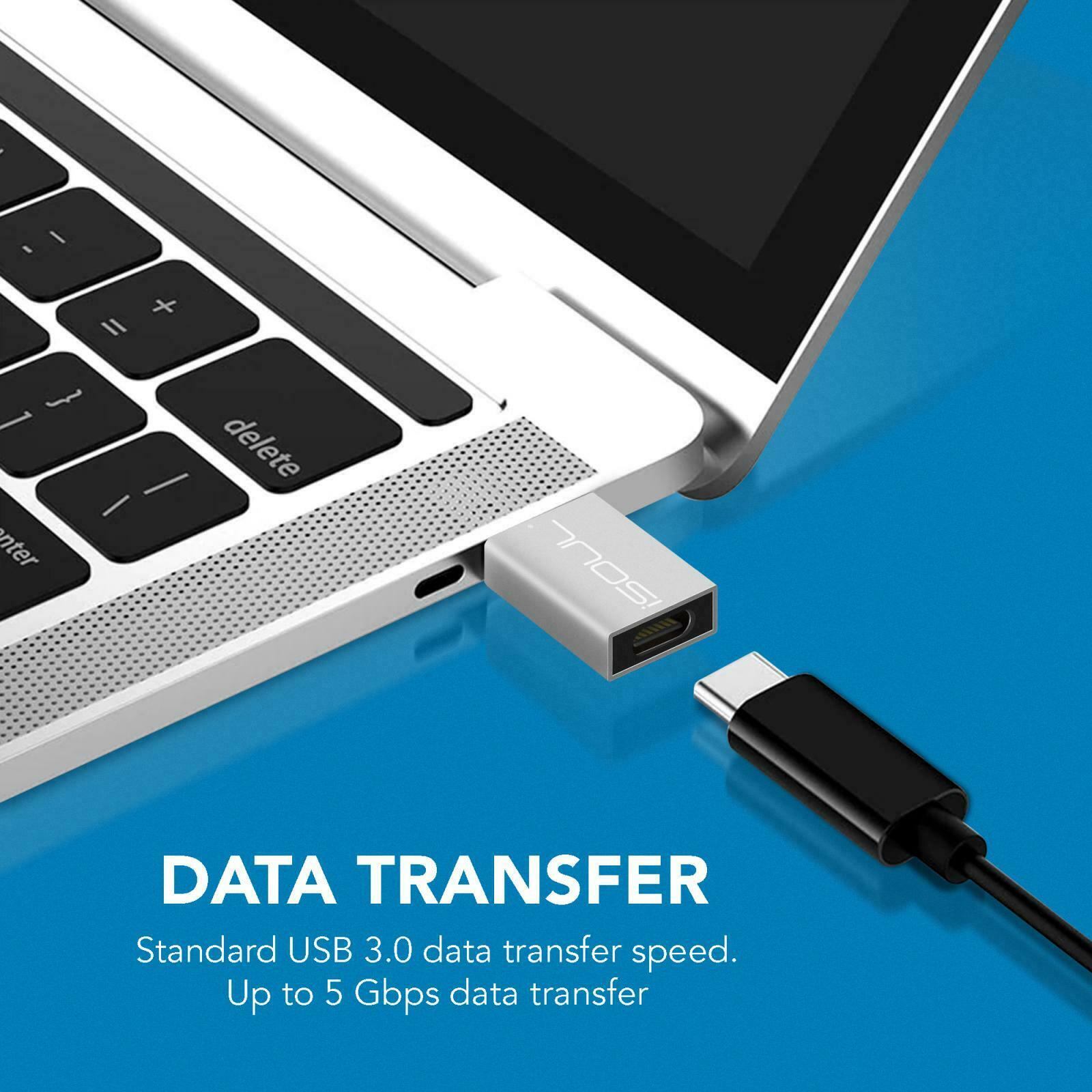 USB A Male To USB C Female Connector Converter Adapter Silver – iSOUL