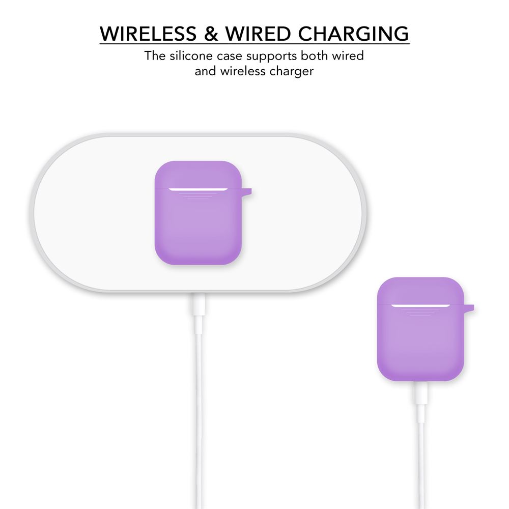 Silicone Slight Purple Airpod Case Cover - iSOUL